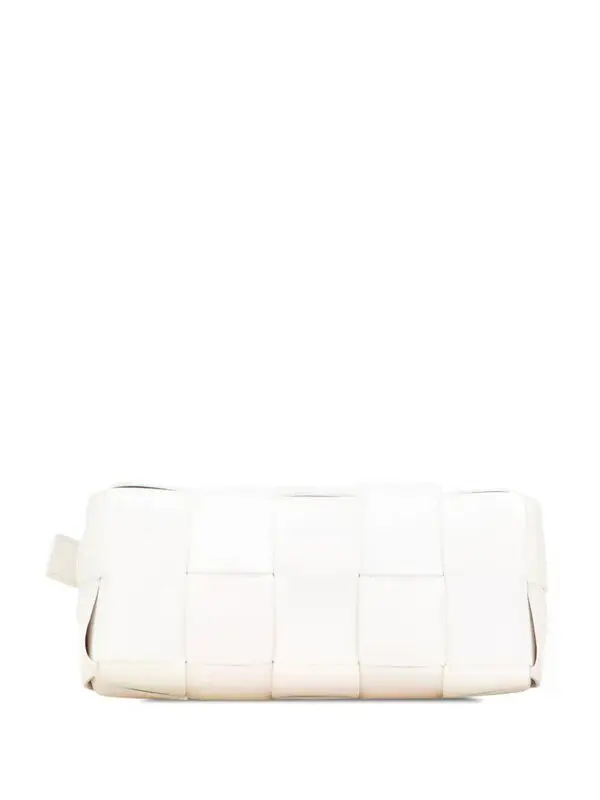 Bottega Veneta Small Lambskin Intrecciato Brick Cassette Shoulder Bag - White