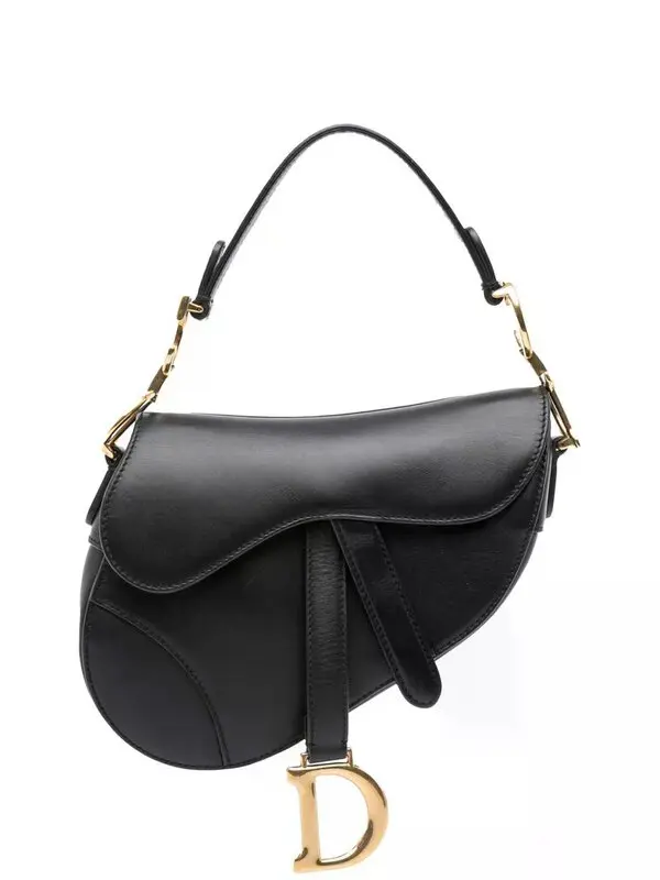 Dior 2018 Mini Smooth Calfskin Saddle Bag Satchel - Black