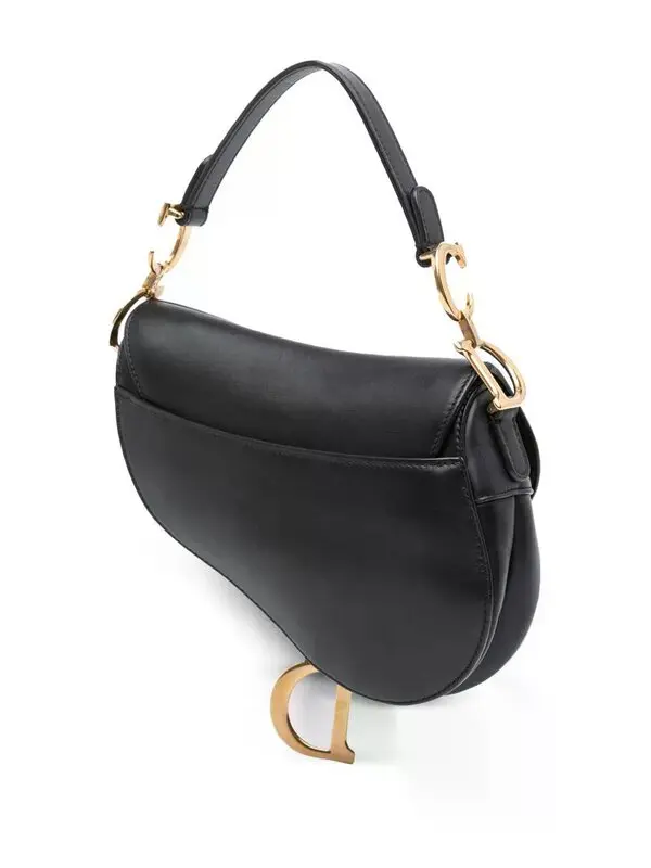 Dior 2018 Mini Smooth Calfskin Saddle Bag Satchel - Black