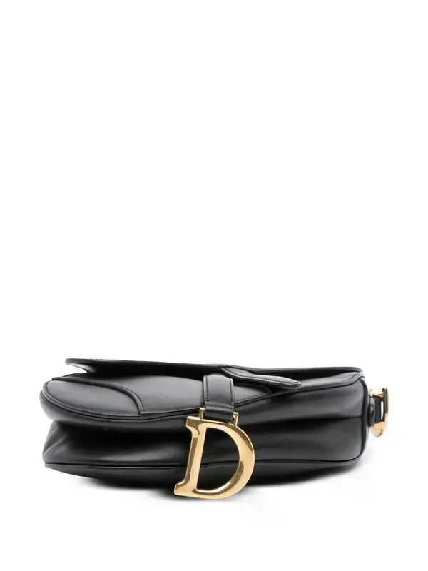 Dior 2018 Mini Smooth Calfskin Saddle Bag Satchel - Black