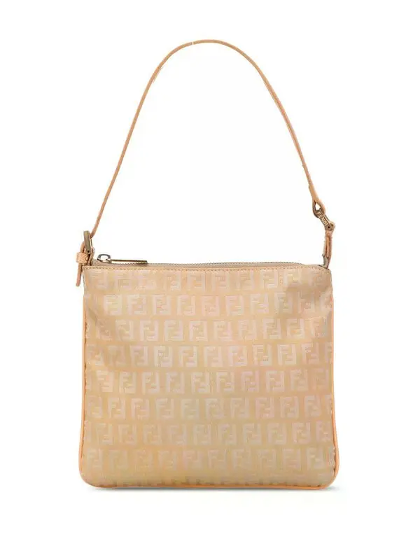 Fendi 2000-2010 Zucchino Canvas Shoulder Bag - Brown