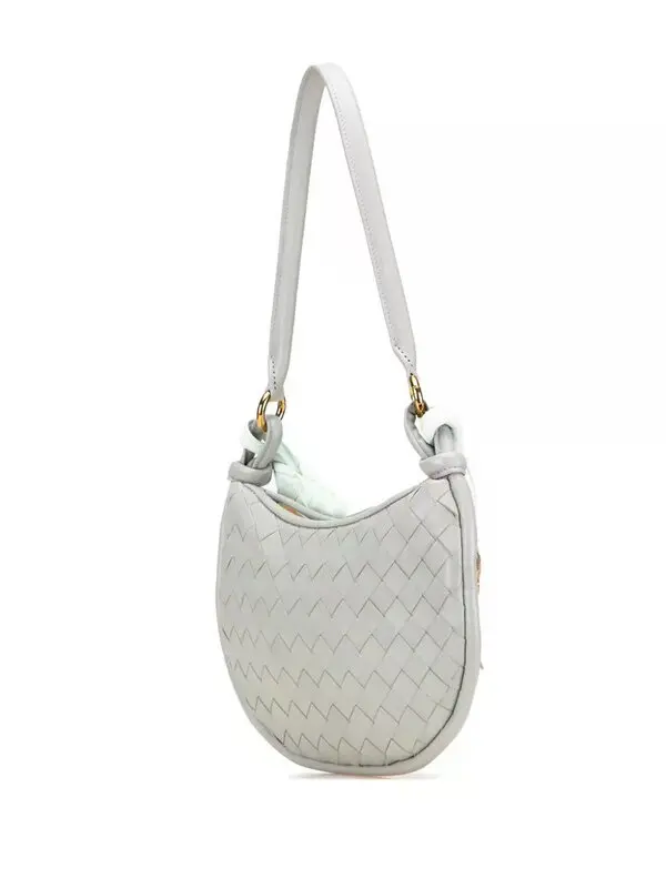 Bottega Veneta Small Bicolor Lambskin Intrecciato Gemelli Hobo Bag - Grey