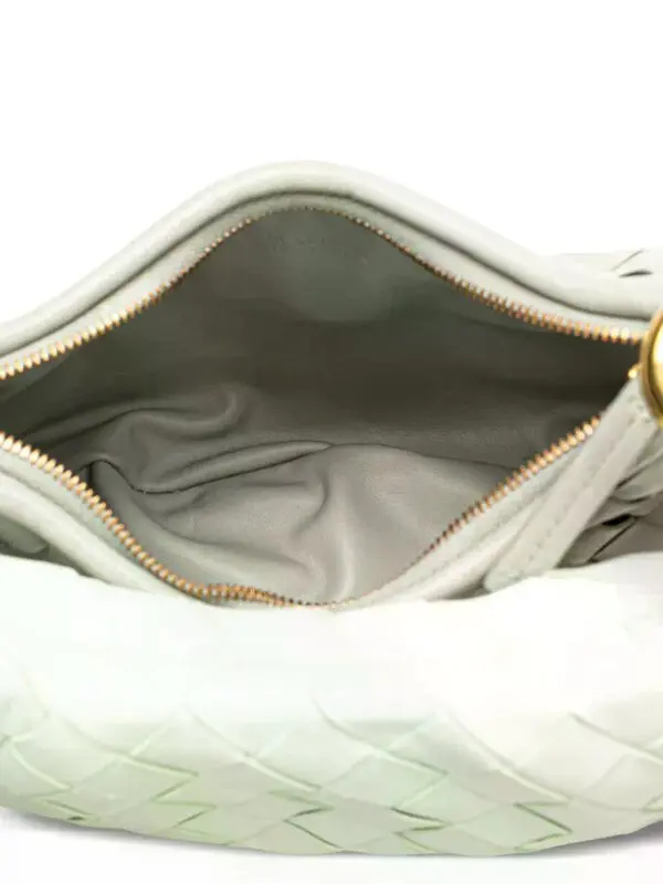 Bottega Veneta Small Bicolor Lambskin Intrecciato Gemelli Hobo Bag - Grey