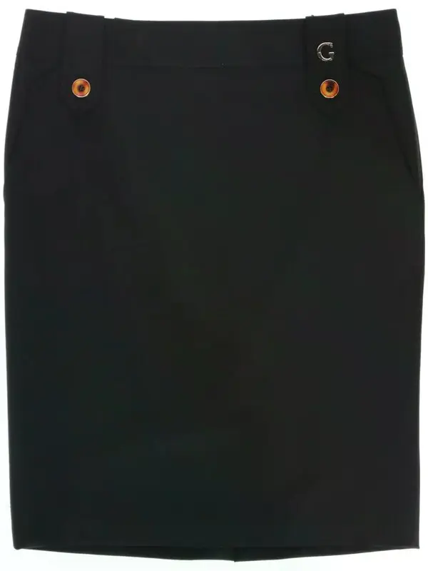 Gucci 2000s Logo-plaque Skirt - Black