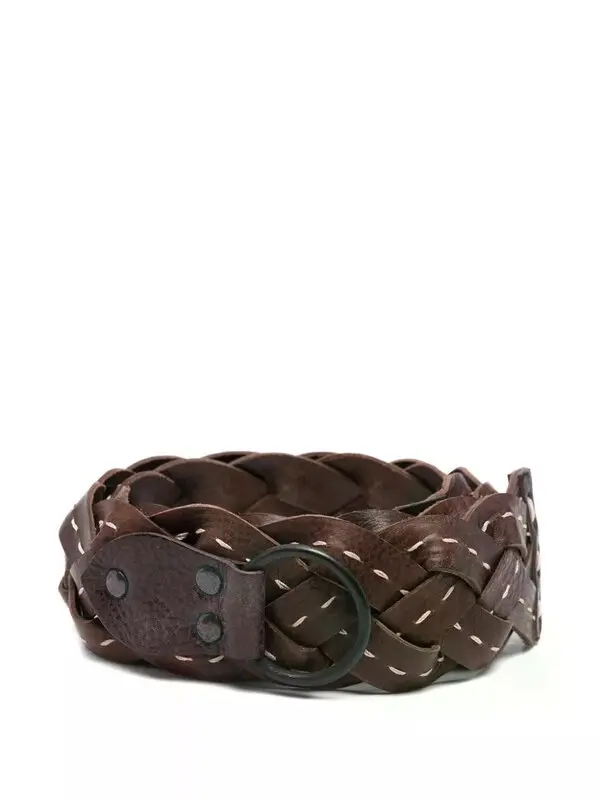 ROMEO GIGLI 1990s Braided Leather Belt - Brown