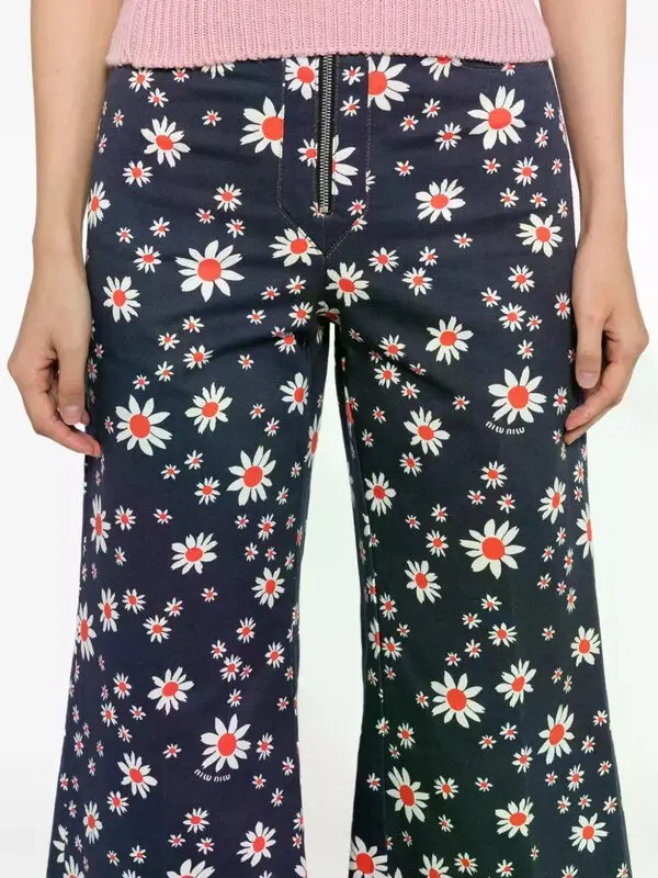 Miu Miu 2019 Floral-printed Trousers