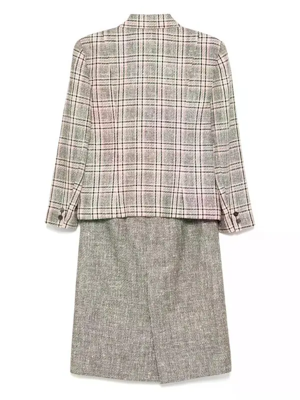 Celine 1990-2000s Checkered Suit Jacket And Skirt Set