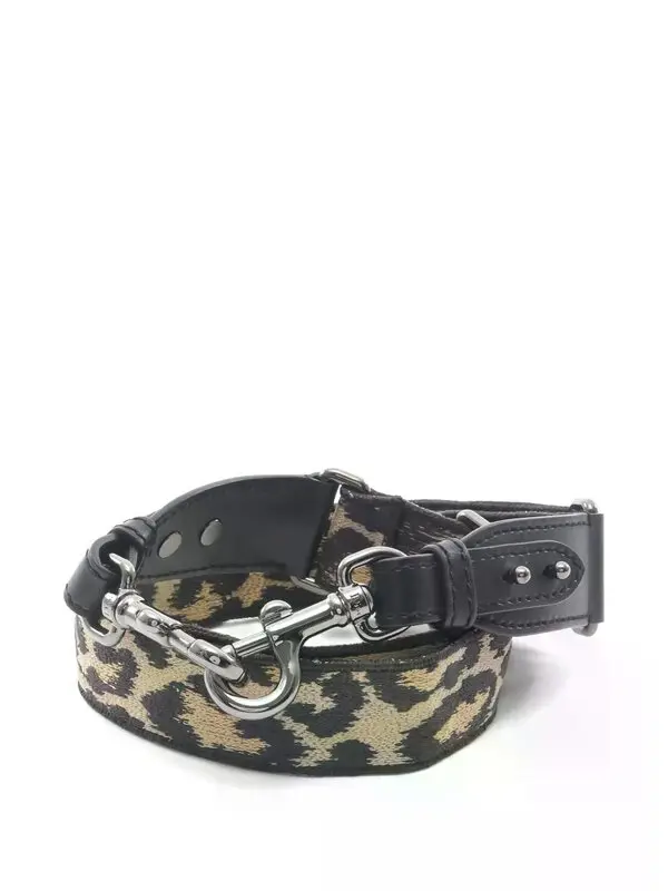 Dior Leopard-embroidered Shoulder Strap - Black