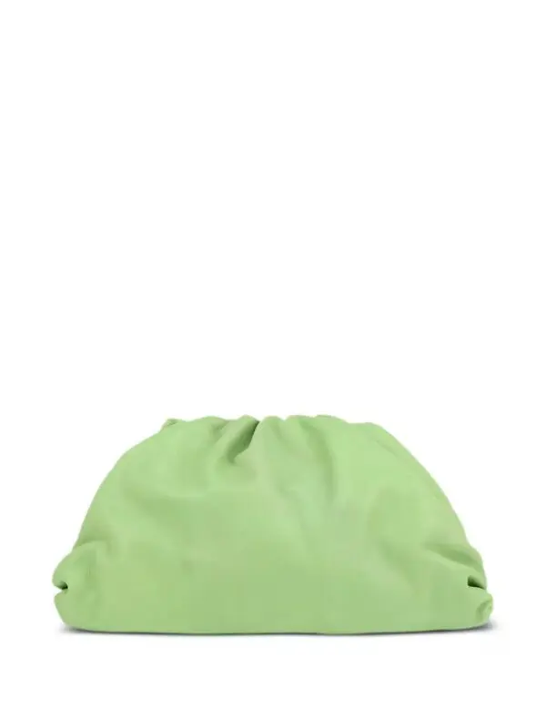 Bottega Veneta Leather Pouch Clutch - Green