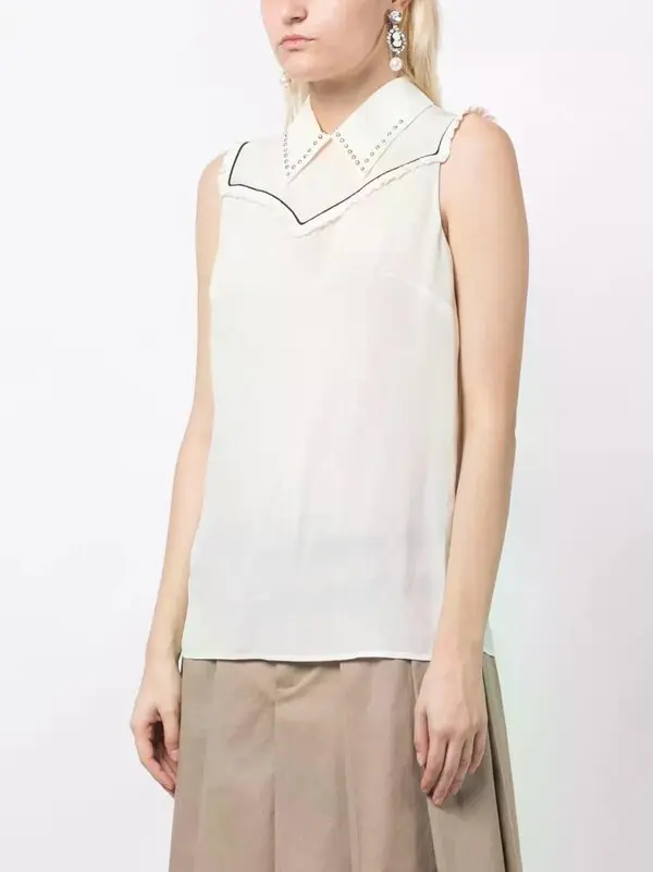 Miu Miu Bib-detailed Sleeveless Blouse