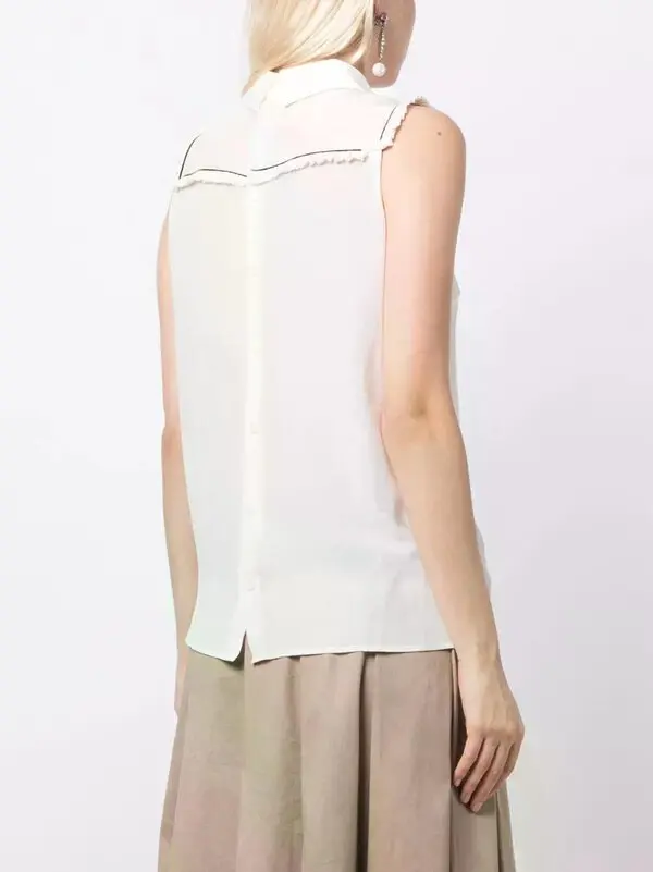 Miu Miu Bib-detailed Sleeveless Blouse