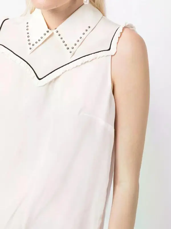 Miu Miu Bib-detailed Sleeveless Blouse