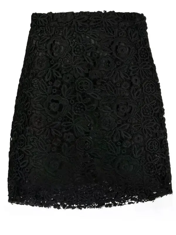 Miu Miu Floral Lace A-line Skirt
