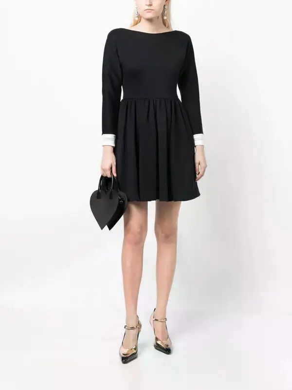 Miu Miu Ribbed-trim Long-sleeve Dress