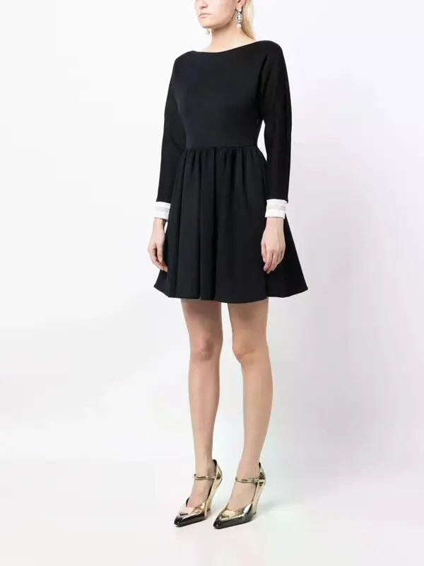 Miu Miu Ribbed-trim Long-sleeve Dress