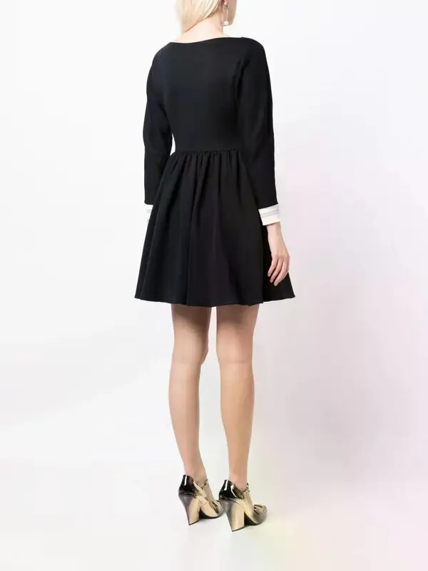 Miu Miu Ribbed-trim Long-sleeve Dress