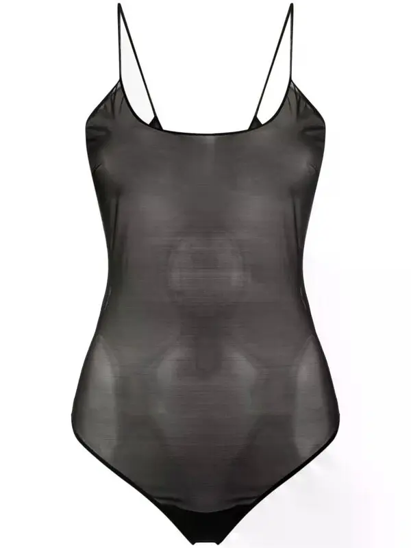 Gianfranco Ferre 2000s Sheer Spaghetti-strap Bodysuit