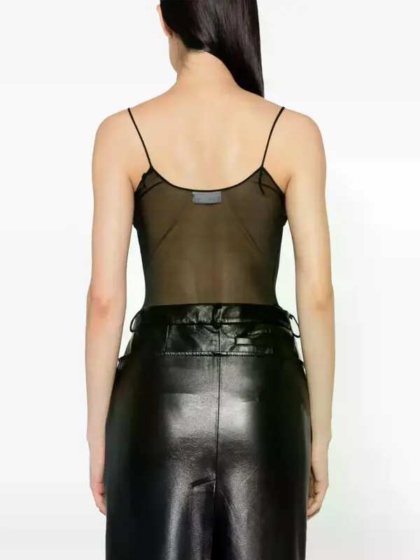 Gianfranco Ferre 2000s Sheer Spaghetti-strap Bodysuit