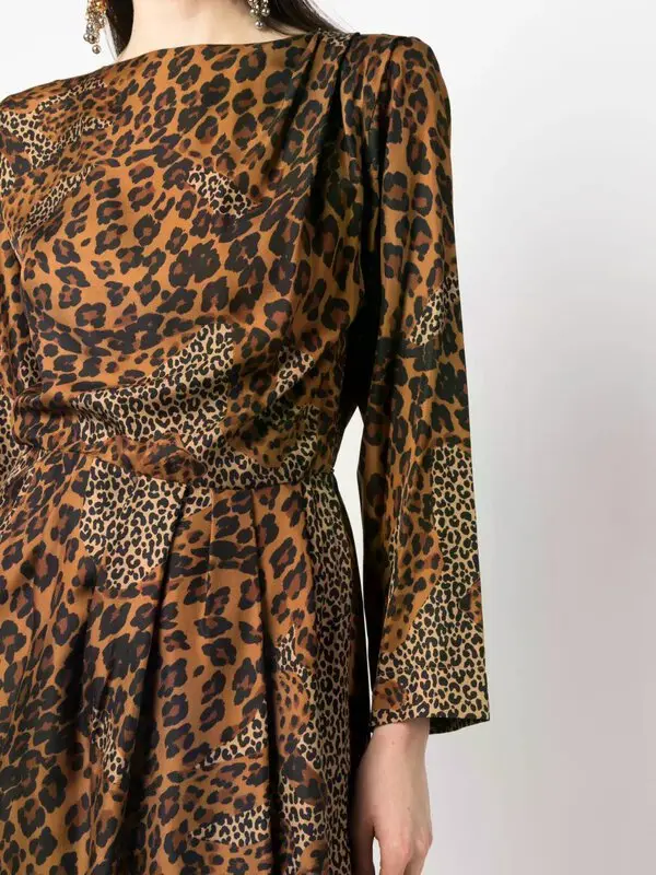 Saint Laurent 1980s Leopard Print Silk Dress