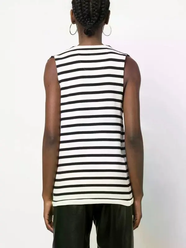 Balenciaga 2012 V-neck Striped Top