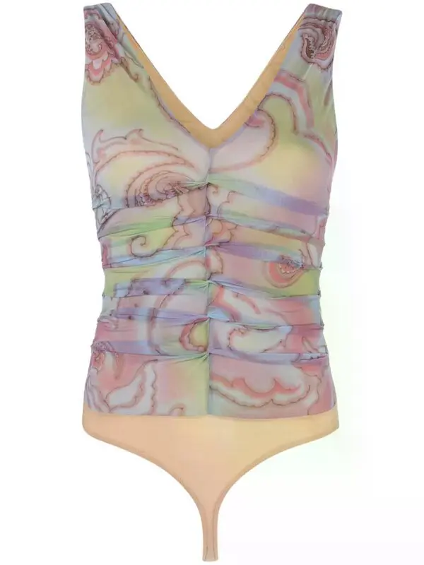 Giorgio Armani 2000s Abstract-print Ruched Body