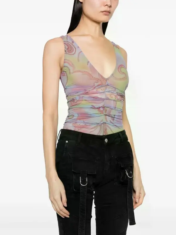 Giorgio Armani 2000s Abstract-print Ruched Body