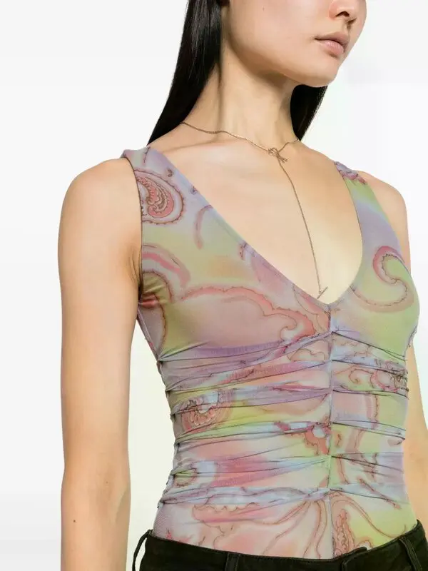 Giorgio Armani 2000s Abstract-print Ruched Body