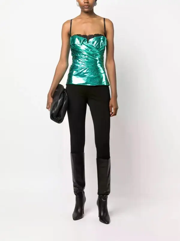 Dolce & Gabbana 2000s Metallic Ruched Top