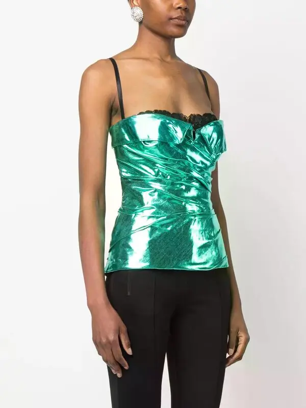 Dolce & Gabbana 2000s Metallic Ruched Top