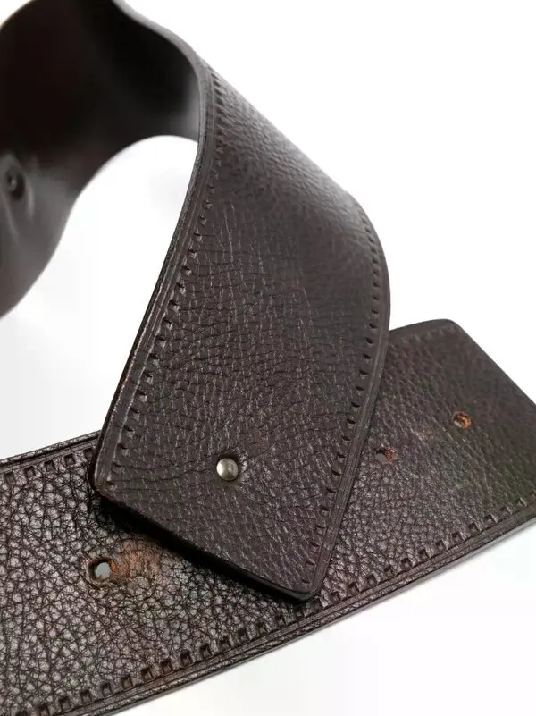 Gianfranco Ferre 2000s Ring-detail Studded Leather Belt