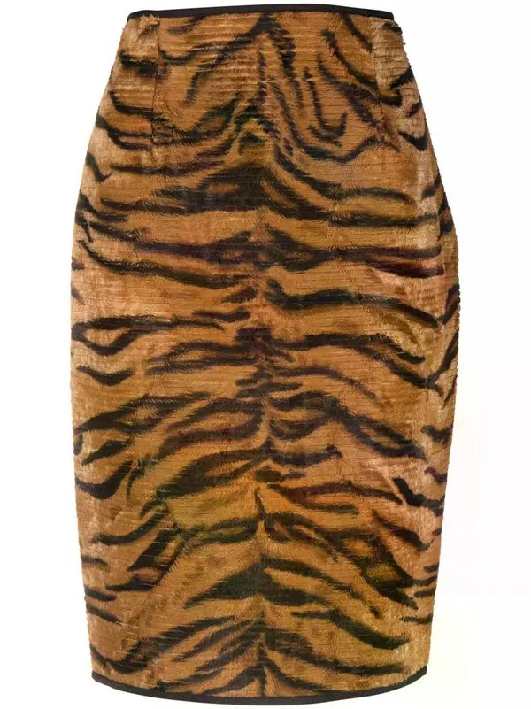 Gianfranco Ferre 1990s Animal-print Pencil Skirt