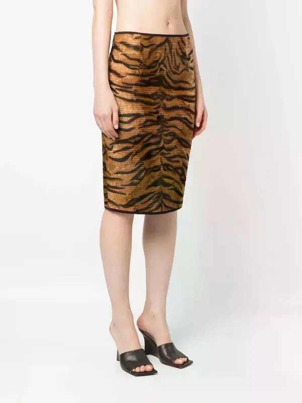 Gianfranco Ferre 1990s Animal-print Pencil Skirt