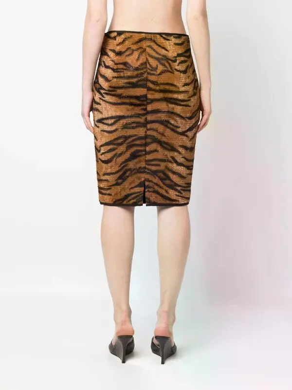 Gianfranco Ferre 1990s Animal-print Pencil Skirt