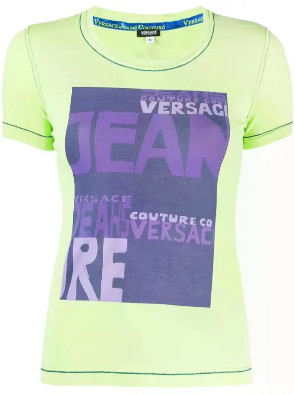 Versace 2000s Logo-print Round-neck T-shirt