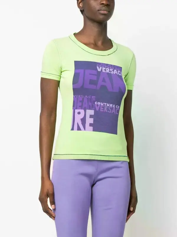 Versace 2000s Logo-print Round-neck T-shirt