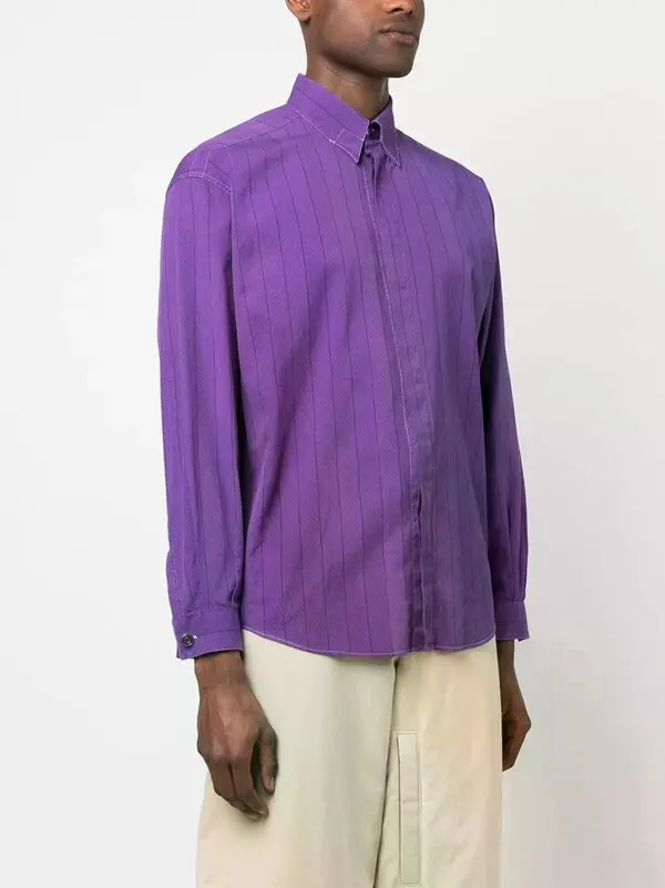 Versace 1980s Striped Button-down Shirt
