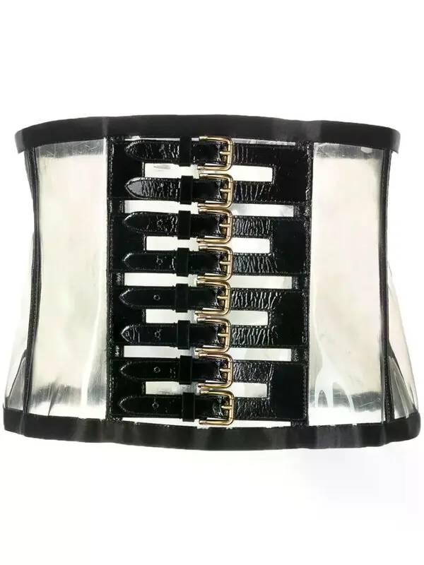 Dolce & Gabbana 2000s Patent Leather Corset Belt - Black