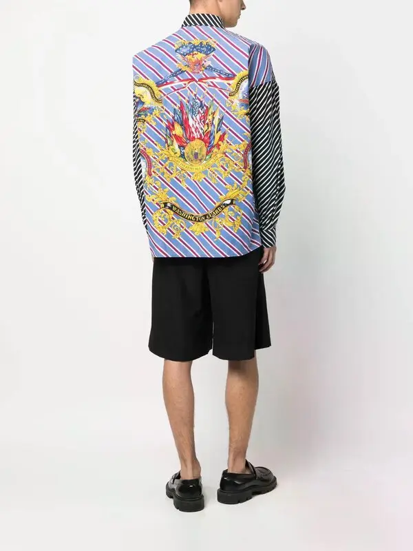 Versace 1990s Graphic-print Striped Shirt