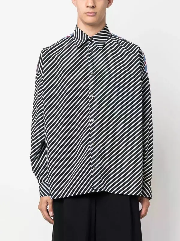Versace 1990s Graphic-print Striped Shirt