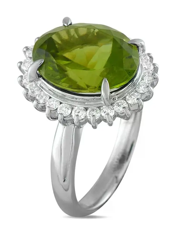 LB EXCLUSIVE Platinum, Diamond, And Peridot Ring