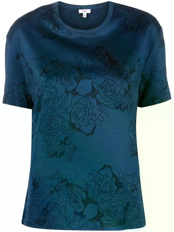 Versace 2000s Floral-print Cotton T-shirt