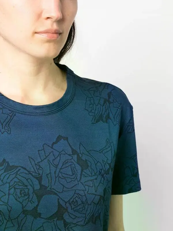 Versace 2000s Floral-print Cotton T-shirt