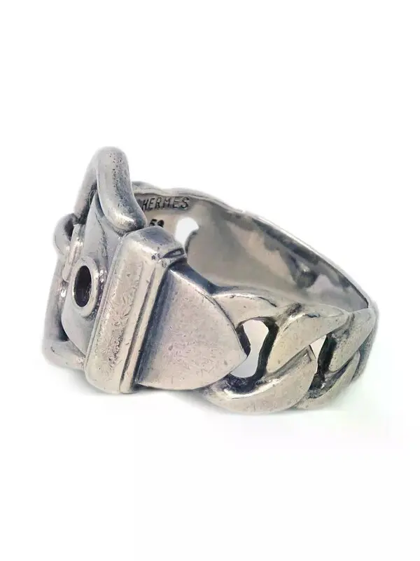 Hermès 1990-2000s Buckle-design Chain Ring