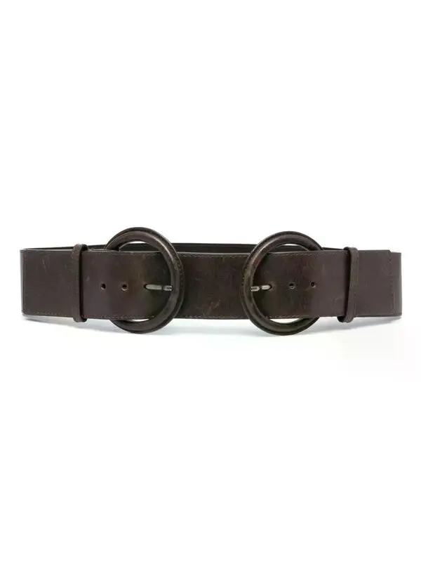 Gianfranco Ferre 2000s Double-buckle Leather Belt - Brown