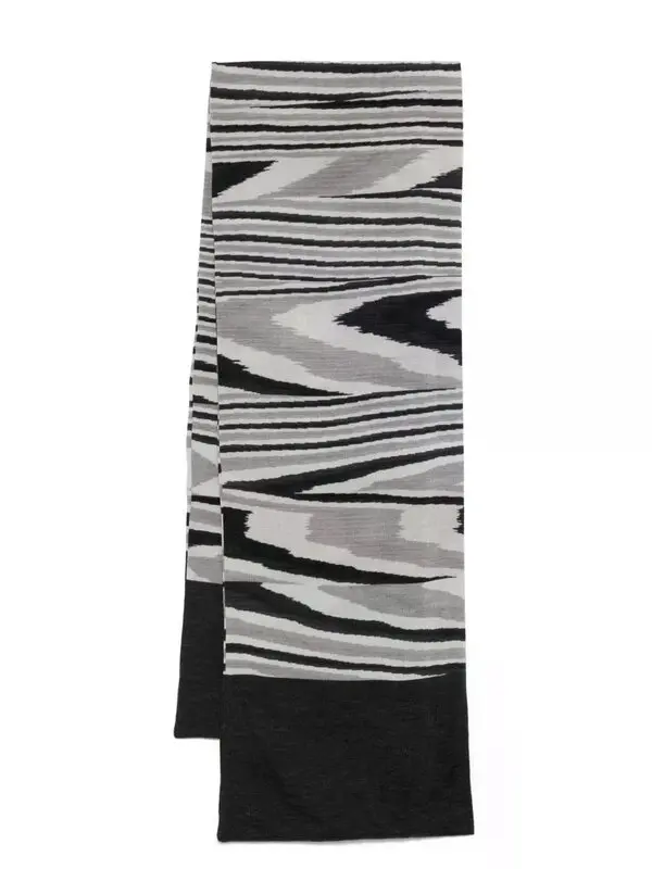 Missoni 2000s Striped Scarf - Grey