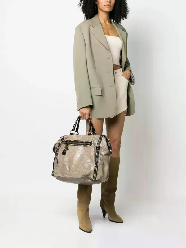 Prada 2010s Stud-embellished Zipped Two-way Bag