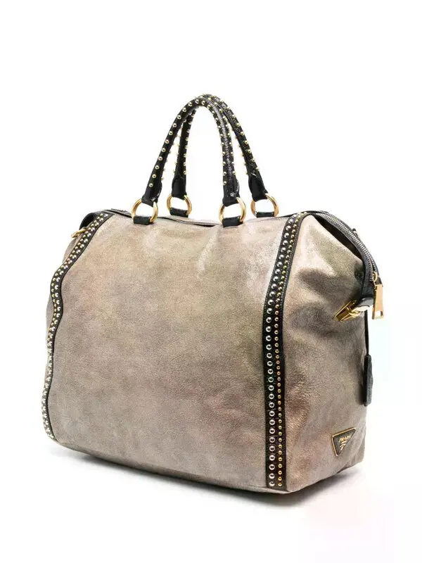 Prada 2010s Stud-embellished Zipped Two-way Bag