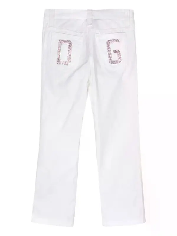 Dolce & Gabbana 2000s Crystal-logo Cropped Jeans