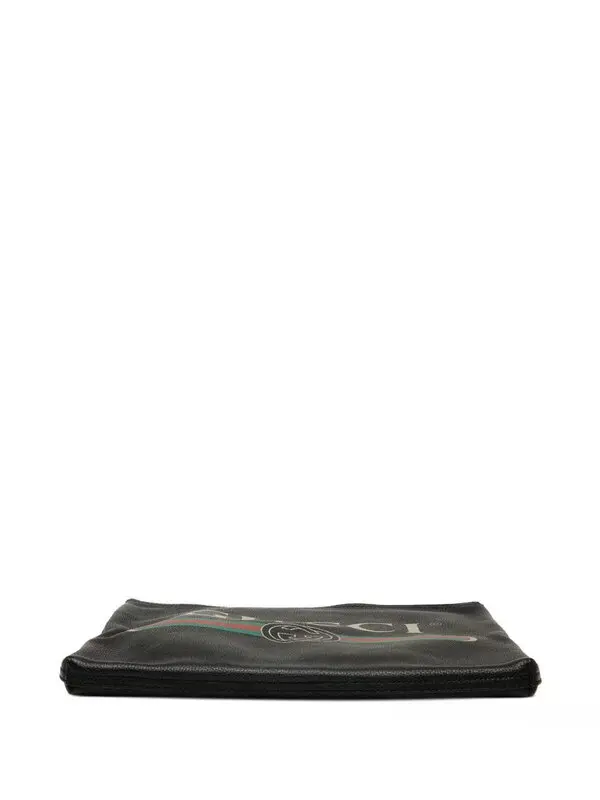 Gucci Medium Leather Logo Portfolio Clutch Bag