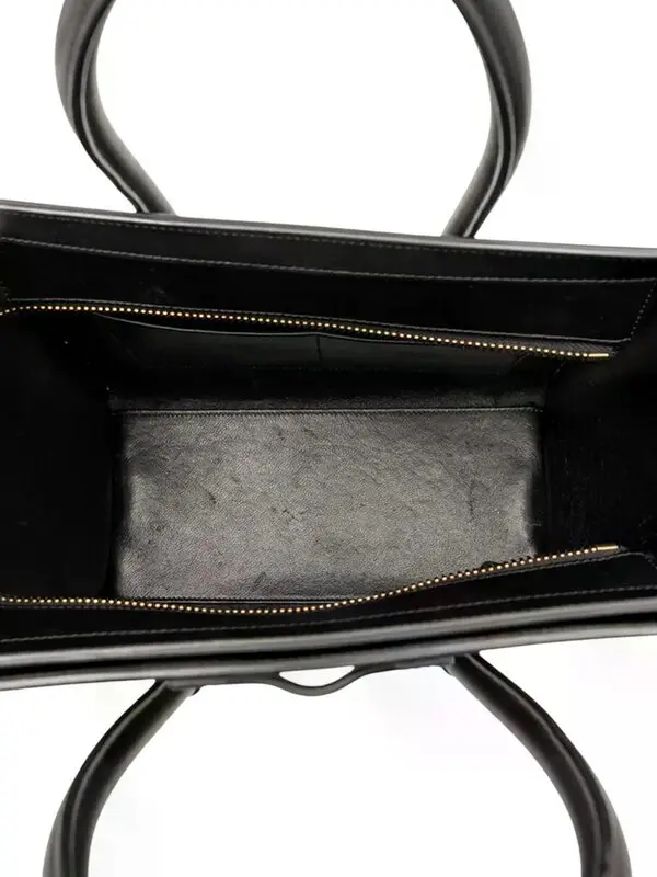 Celine 2017 Micro Tricolor Leather Luggage Tote Handbag - Brown